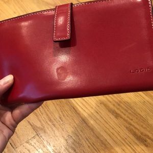 Lodis | Bags | Lodis Red Leather Full Length Bifold Wallet | Poshmark